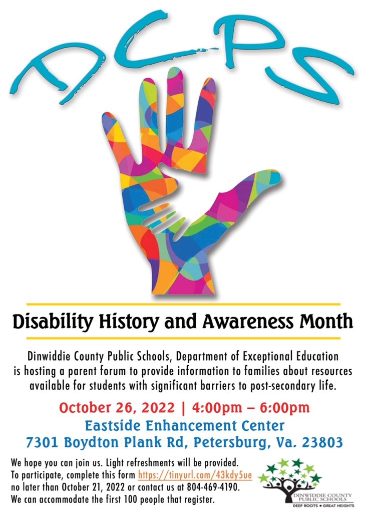 Disability History & Awareness Month - Dinwiddie County Schools