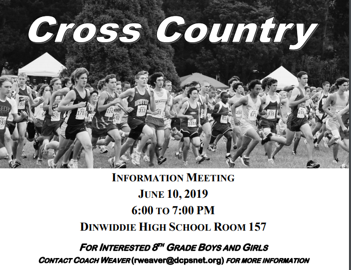 June 10th Cross Country Information Meeting - Dinwiddie Middle School
