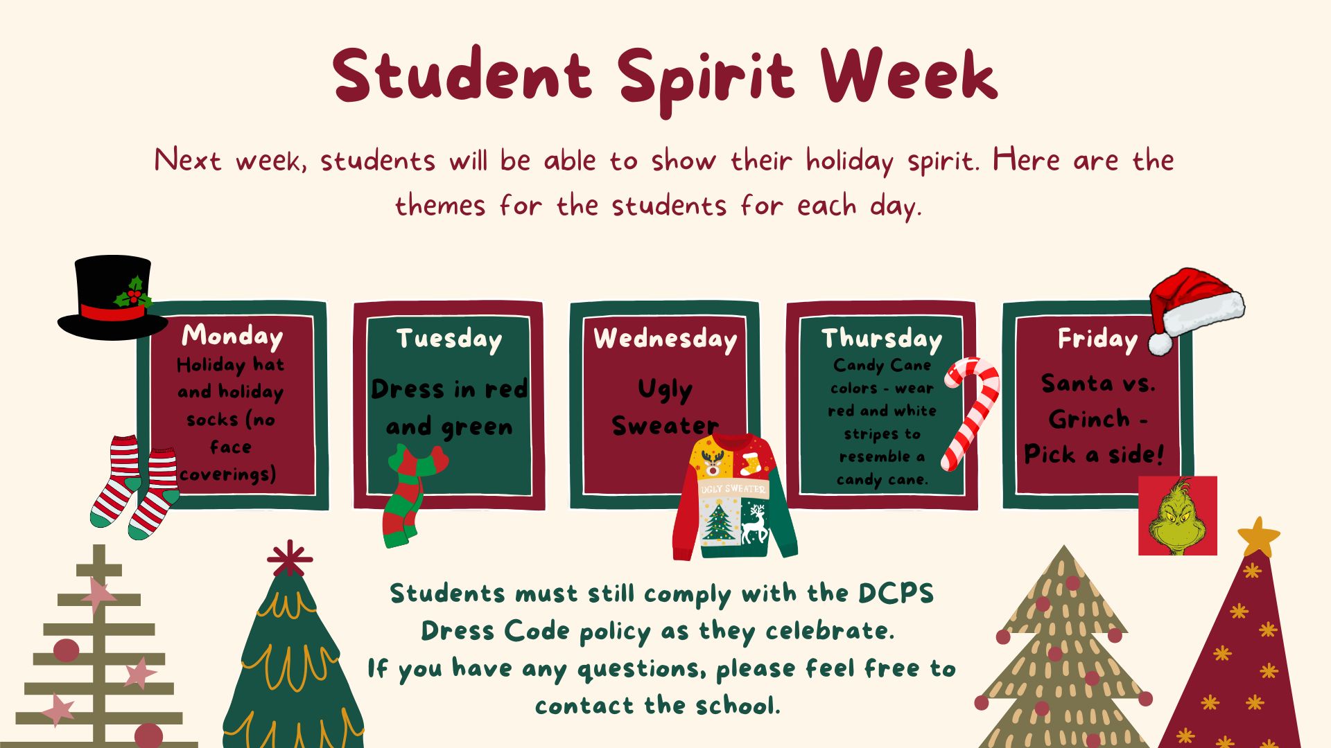 Student Spirit Week 12/16-12/20 - Dinwiddie Middle School